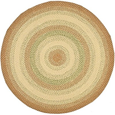 Safavieh Braided Brd303a Hand Woven Rust and Multi Round Area Rug 8ft ...