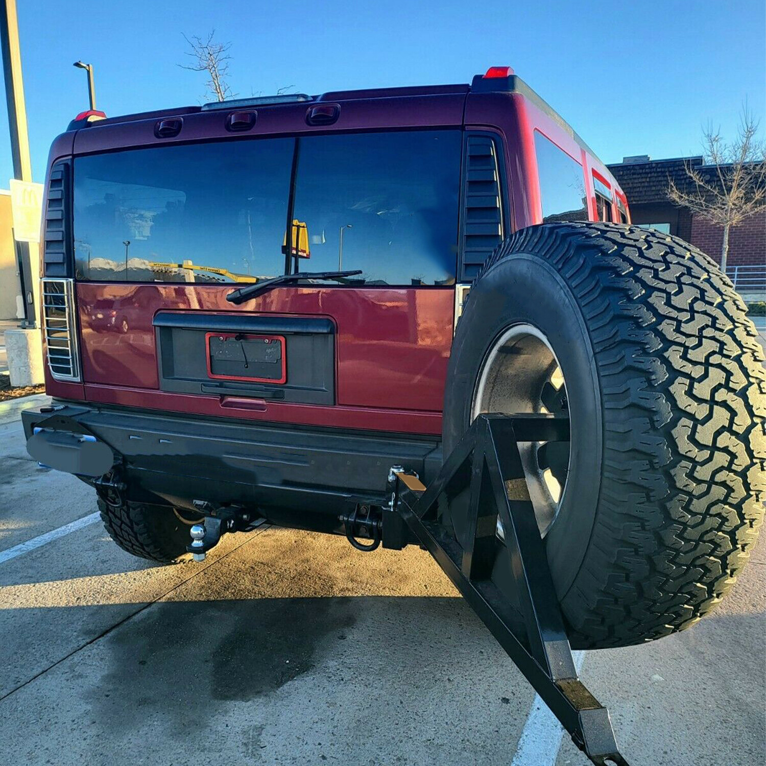 Rear Spare Tire Carrier For Hummer H2 2003-2009 Rack w/ Drop-down ...