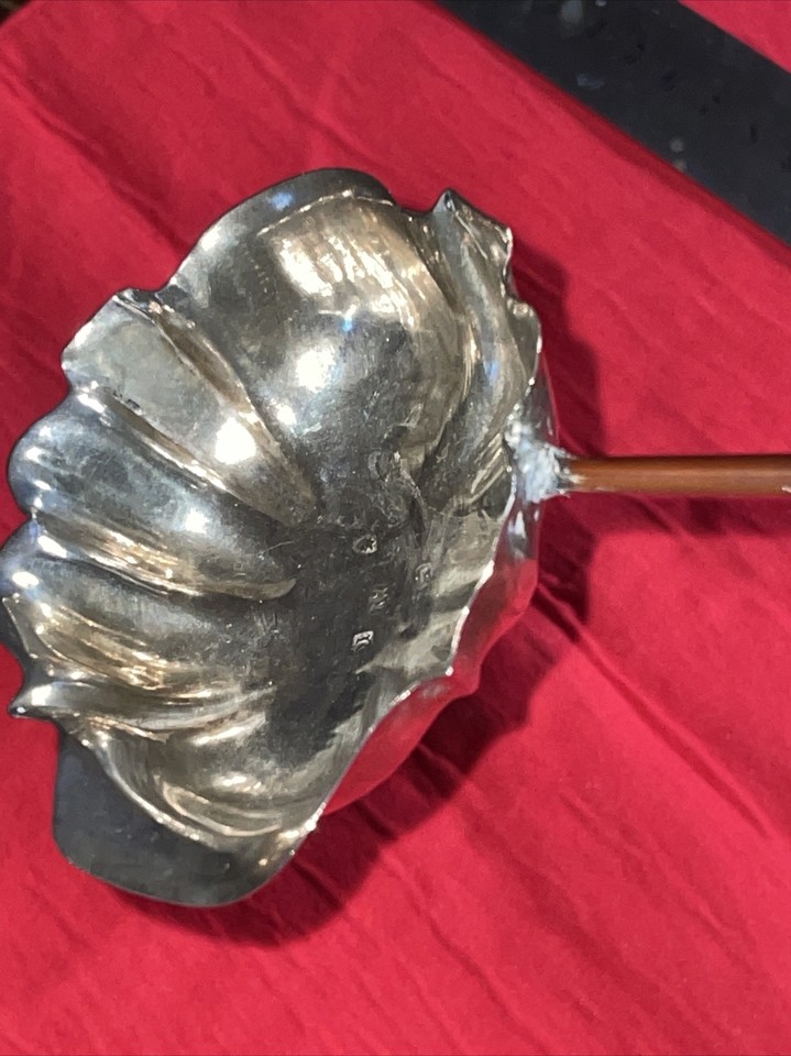 Solid silver punch ladle with porcupine spine handle Hallmarked London ...