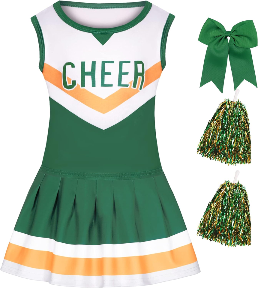 Cheerleader Costume for Girls Cheerleader Outfit for Halloween Dress up ...