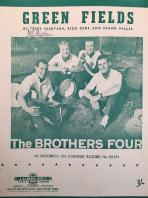 THE BROTHERS FOUR - "Green Fields" - VINTAGE SHEET MUSIC AUSTRALIA ...
