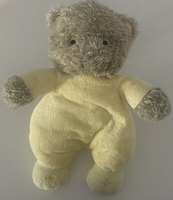Tan Teddy Bear Plush Stuffed Animal Soft Toy Yellow Star Sewn Eyes Vtg ...
