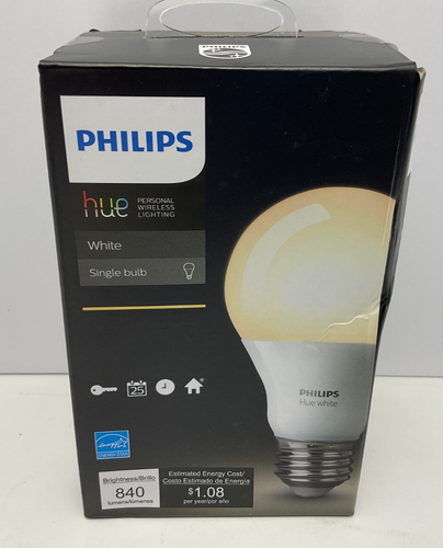 Philips Hue White A19 Single LED 9W 840 Lumens E26 Open box 46677455293 ...