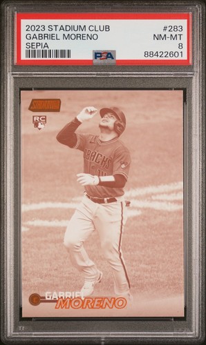 PSA 8 - 2023 Stadium Club #283 Gabriel Moreno Sepia RC - Arizona ...