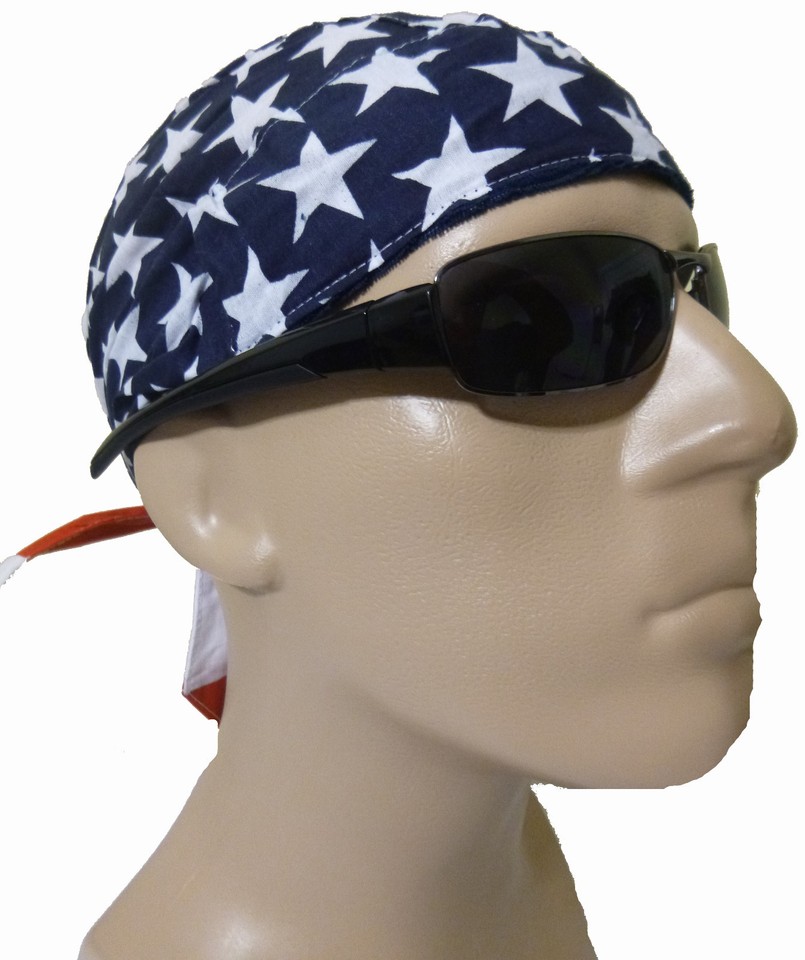 American Flag Dorag w/ Sweatband Patriotic Bandana Doo Rag Headwrap ...