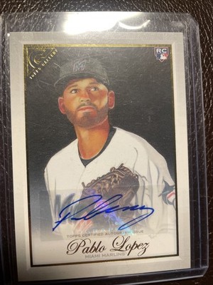 2019 Topps Gallery #48 Pablo Lopez Rookie Auto RC Miami Marlins ...
