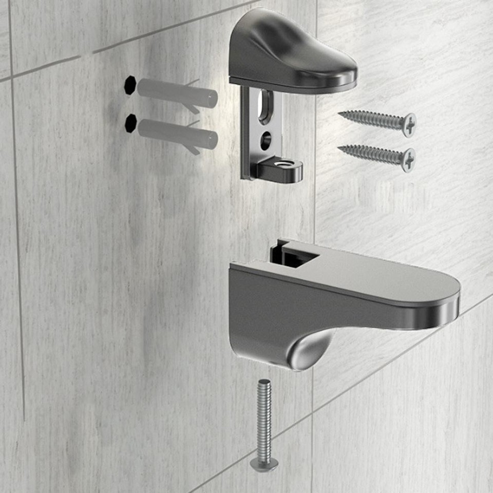 Supports d'??tag??re en verre r??glable chrom?? poli chic pour votre ...