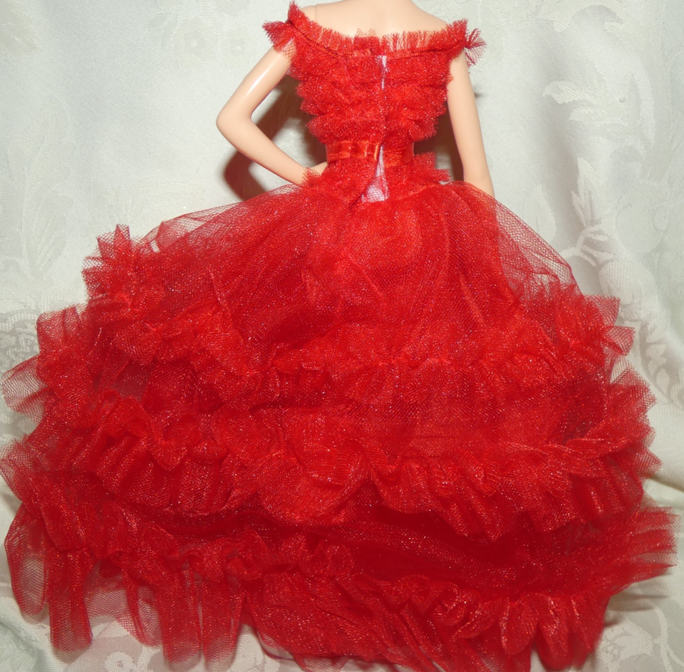 MATTEL BARBIE 2018 MODEL MUSE 2018 HOLIDAY RED RUFFLE GOWN DRESS FOR ...