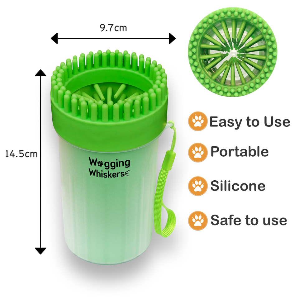 Wagging Whiskers Paw Brush Cleaner Portable Dog Paw Cleaning Plunger ...