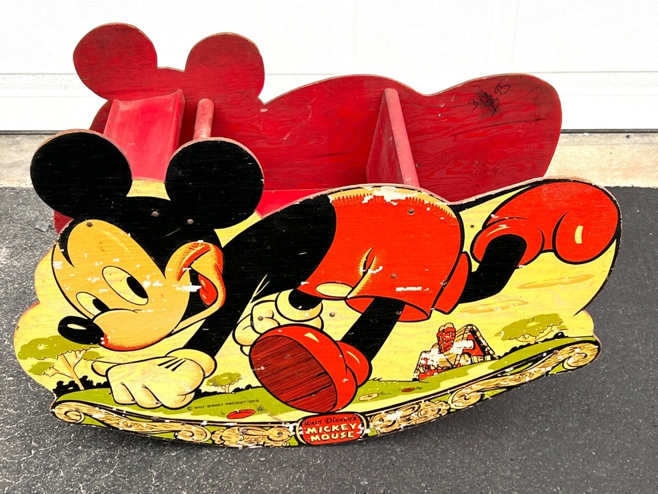RARE 1940's Disney Mickey Mouse Wood Rocker Rocking Toy | eBay