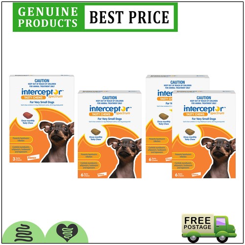 Interceptor Spectrum 3,6,12 Doses Heartworm Prevention for Dogs Up to 4 ...