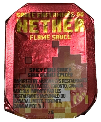 McDonald's CANADA Minecraft Nether Flame Spicy Chili Sauce 2025 NEW ...