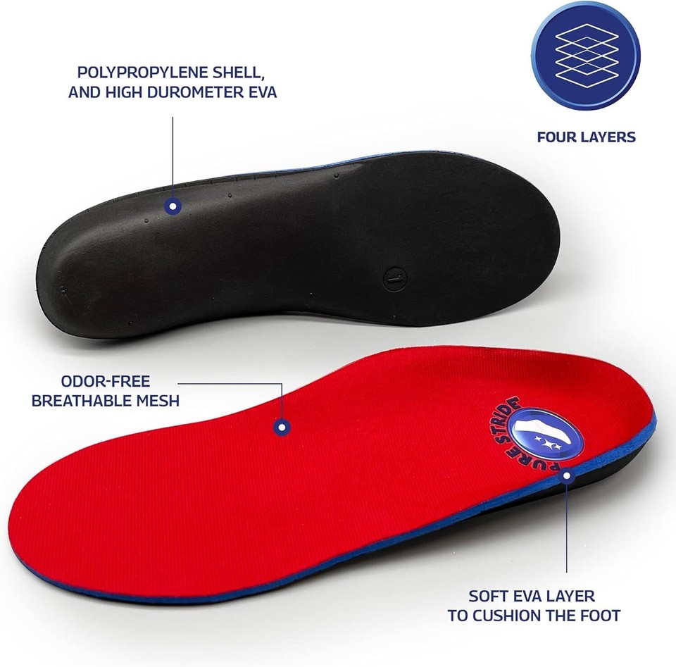 Pure Stride Professional Full Length Orthotics Men's 9-9.5 / Women's 11 ...