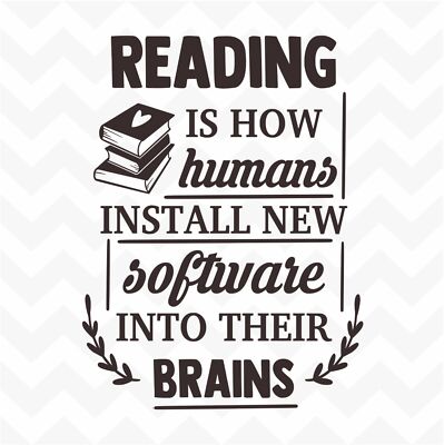 Reading Is Installing New Brain Software vinyl wall art sticker words ...