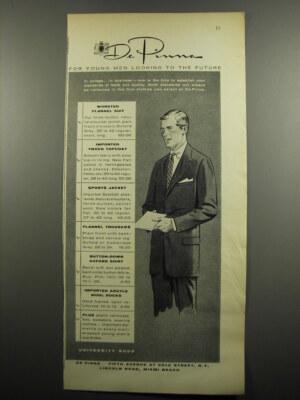 1955 De Pinna University Shop Ad - For Young Men looking to the future ...