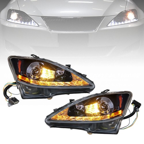 Pair LED DRL Projector Headlights For 2006-2013 Lexus IS250 IS350 Left ...