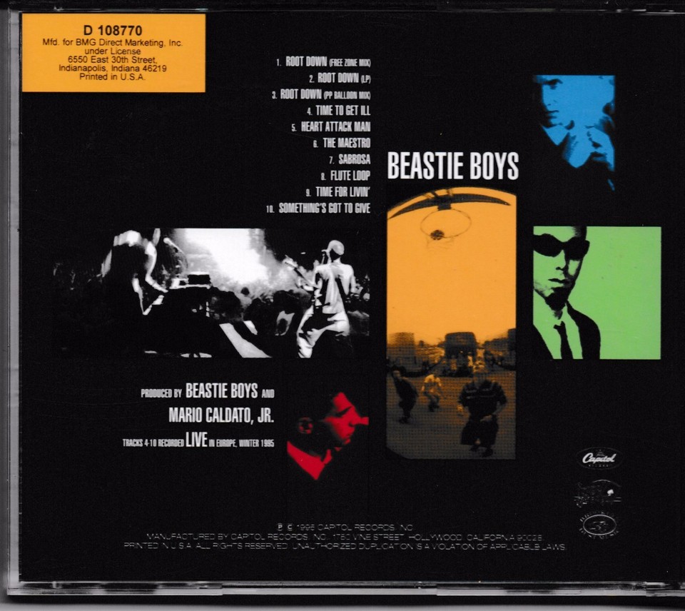 Root Down EP by Beastie Boys (CD, May-1995, Capitol Records) BMG Music ...