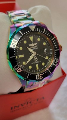 Invicta Men's Automatic Watch Grand Diver Black Dial Iridescent Steel ...