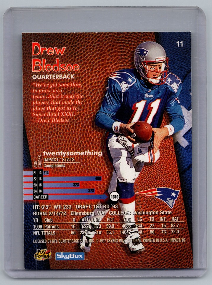 1997 SkyBox Impact #11 Drew Bledsoe | eBay