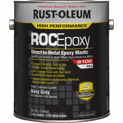 Rust-Oleum 9186402 Epoxy Mastic Coating, Navy Gray, Semi-Gloss, 1 Gal ...