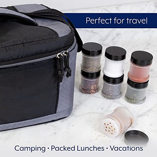 Cornucopia Mini Plastic Spice Jars W/sifters 12pack Black 2 Tablespoon ...