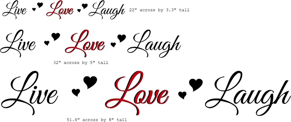 Live Love Laugh hearts wall decal sticker art for dining area kitchen ...