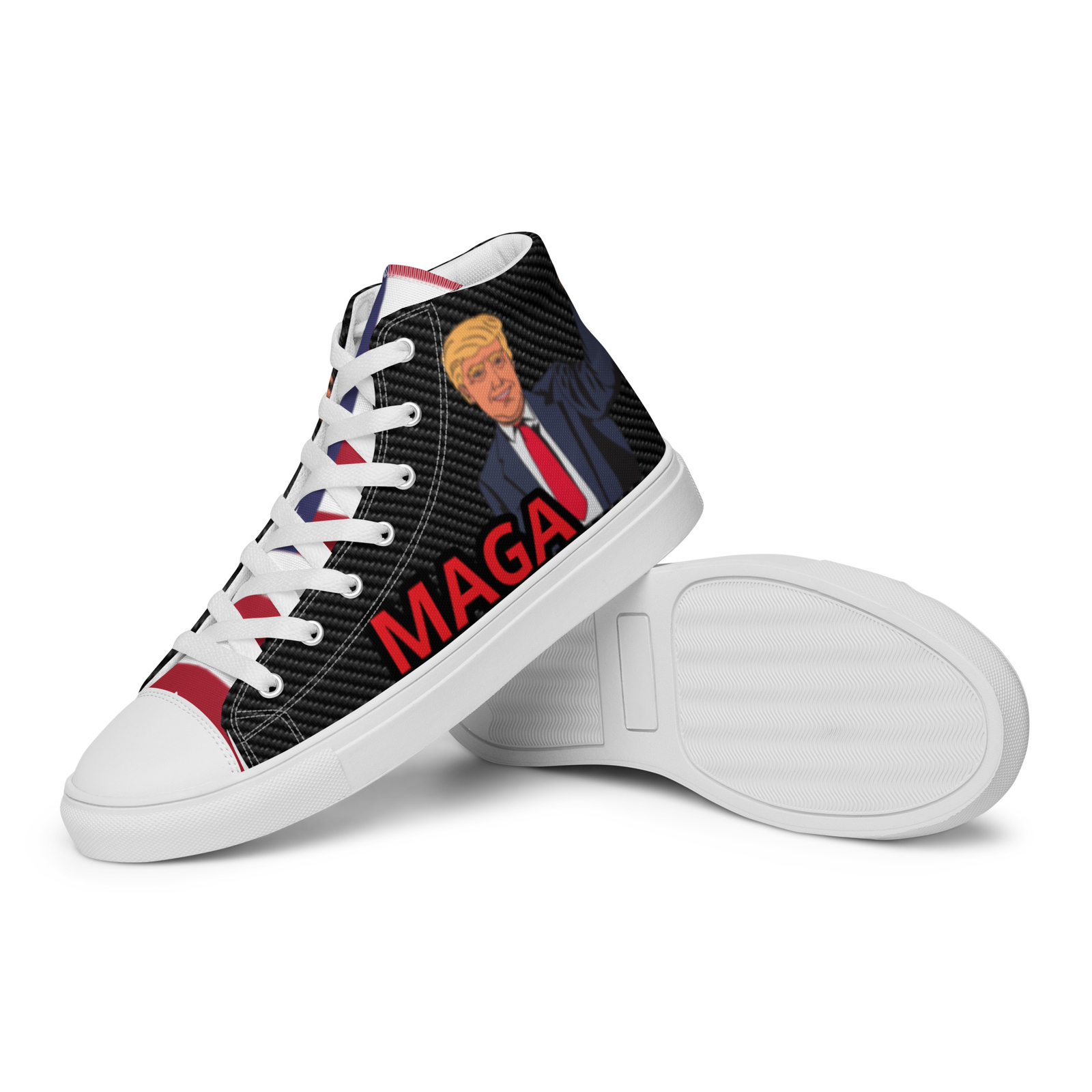 Trump MAGA Shoes Carbon Black or White ...Men’s high top canvas shoes ...