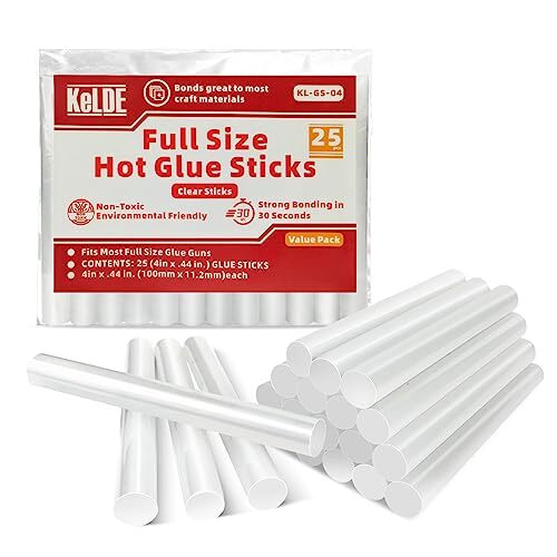 KeLDE Full Size Hot Glue Sticks Bulk 25-Pack, 4L,0.44 D, Clear ...