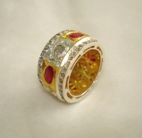 Exotic Ruby, Polki, Diamond Ring 18k Gold & Silver Jewelry | eBay