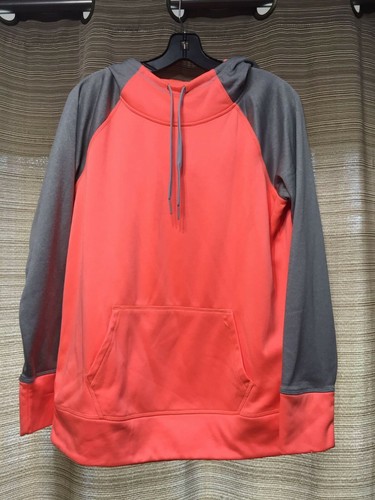 Danskin Now Womens Large Orange And Grey Pull Over Hoodie Jacket RN ...