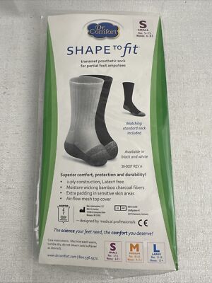 Dr Comfort Shape to Fit Transmet Prosthetic Sock+ MATCHING CREW SZ S ...