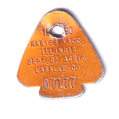 1990 LASALLE COUNTY ILLINOIS RABIES VACCINATION DOG TAG #07177 | eBay
