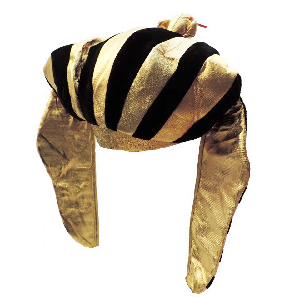 Adult Gold Lamé Egyptian Pharaoh King Tut Crown Headdress Hat with ...