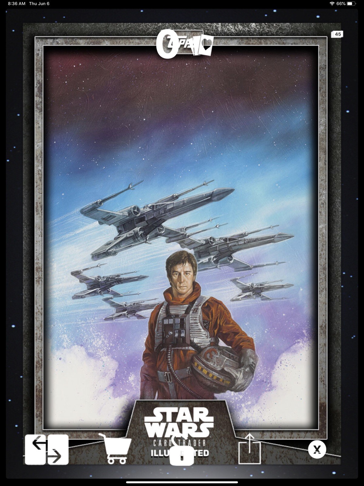Star Wars Digital Card GRAY CTI Wave III Wedge Antilles Illustrated. | eBay
