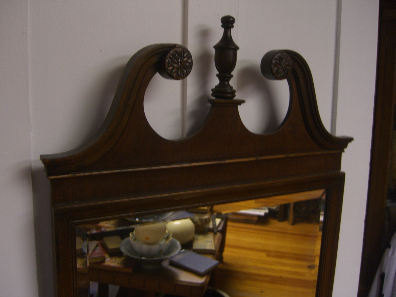 Vintage Mahogany Bevelled Mirror - Chippendale Style w/ fret work -Made ...