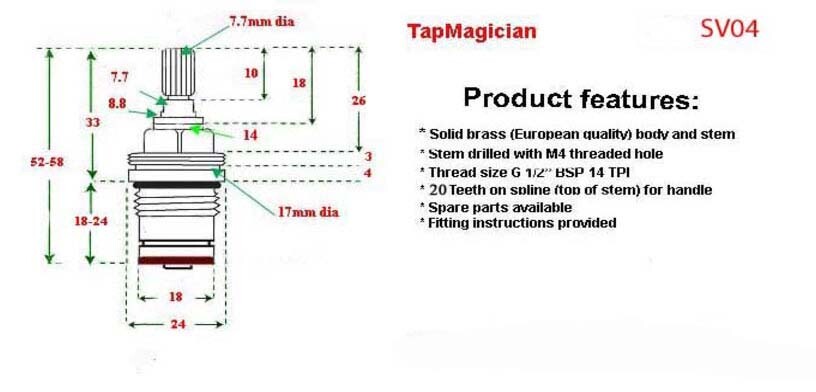 Standard washer Tap valve Compression full turn gland headwork 1/2" 20 ...