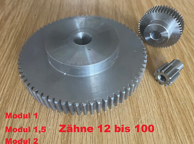 Zahnrad Stirnrad Modul 1 1,5 2 m 1 1,5 2 Stirnräder Zahnräder Stahl C45 ...