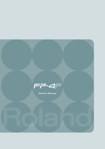 Roland FP-4F Owners Manual User Guide Instructions COIL BOUND 92 Pages ...