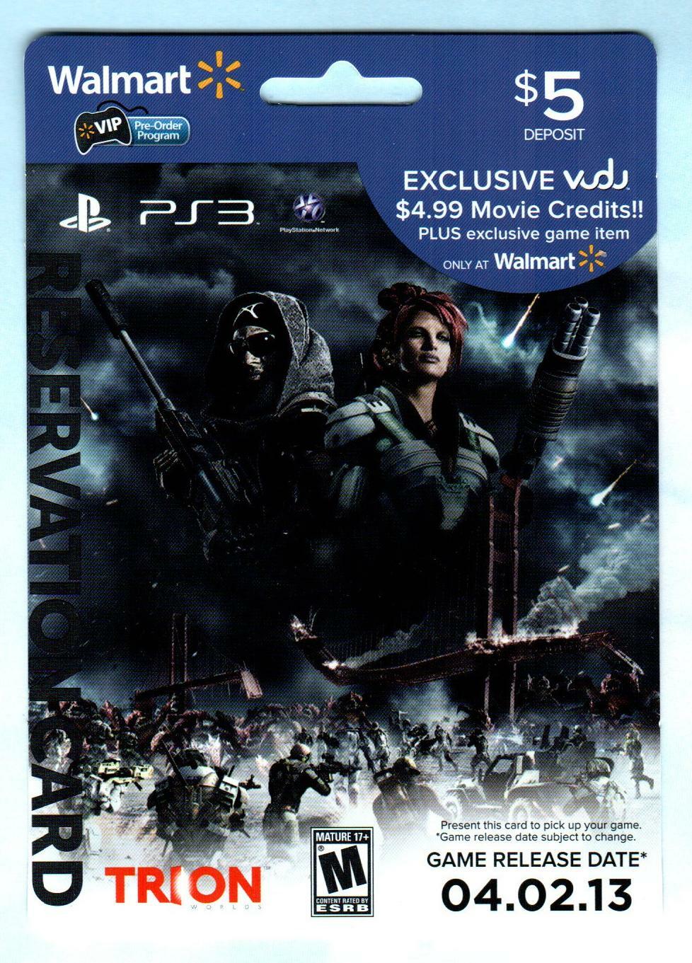 WALMART Defiance 2013 Game Reservation Card ( $0 - EXPIRED ) V1 | eBay
