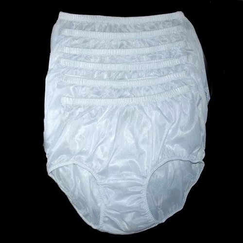 6 pieces HIP 38"-40" thin & translucent white nylon underwear, vintage ...