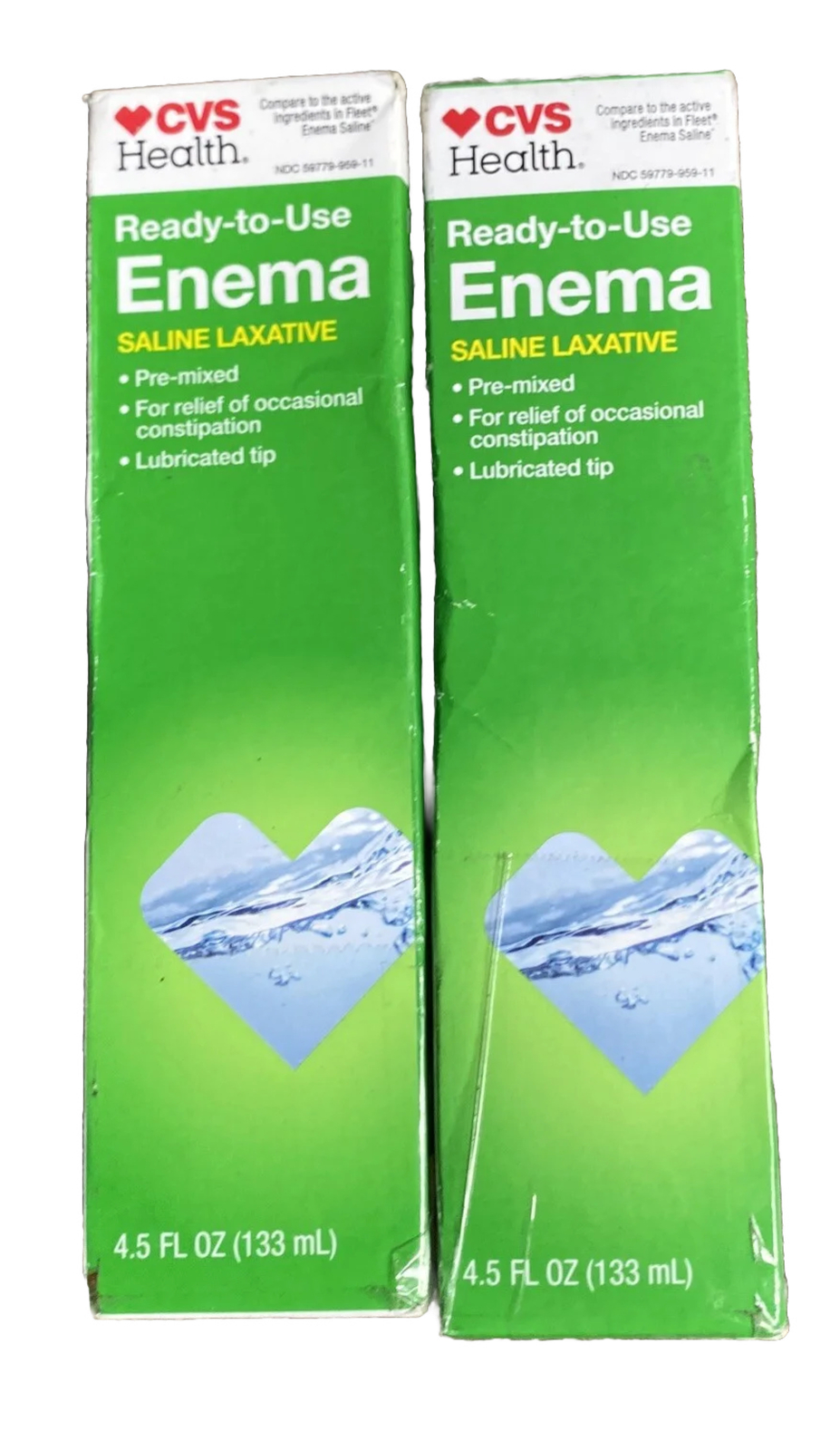CVS Saline Enema Latex Free Laxative Constipation Relief 4.5 OZ Lot Of ...
