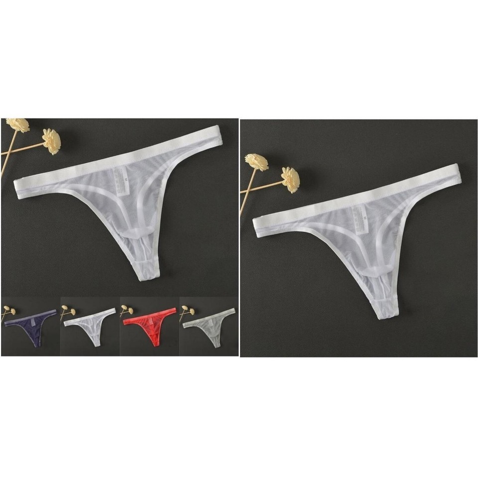 T Back Men Lingerie Thongs Underwear Sheer Men G-string Sexy Pants ...