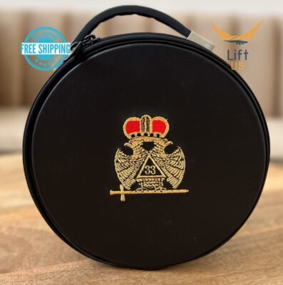 Masonic Scottish Rite Double Eagle 33 Degrees Cap Case Freemason Hat ...