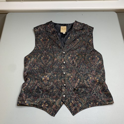 Wah Maker Frontier Vest Gambler Waistcoat L Tall Mens Cowboy Western ...