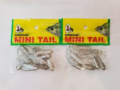 Creme 1.5" Mini Tail Soft Tube Crappie Panfish Perch Lures ~ Salt ...