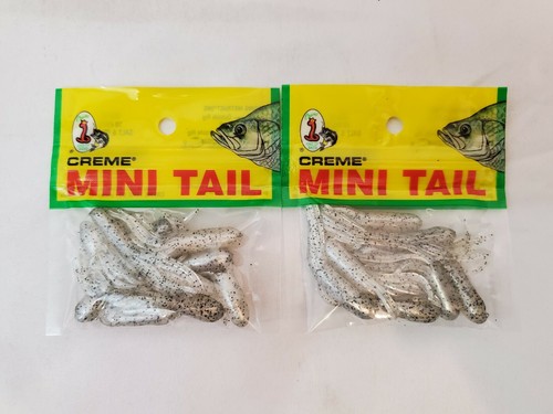 Creme 1.5" Mini Tail Soft Tube Crappie Panfish Lures Salt Pepper Pink ...