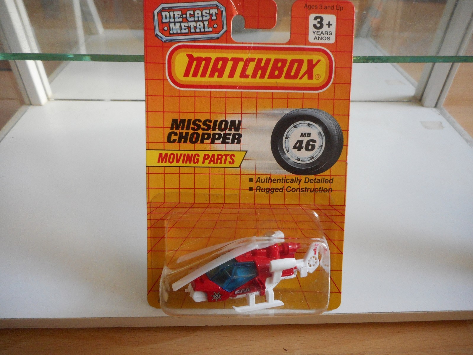 Matchbox Mission Helicopter sheriff in Red on Blister | eBay