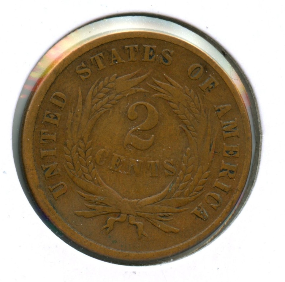 1865 U.S. Two Cent Copper Coin - Nice Details | eBay