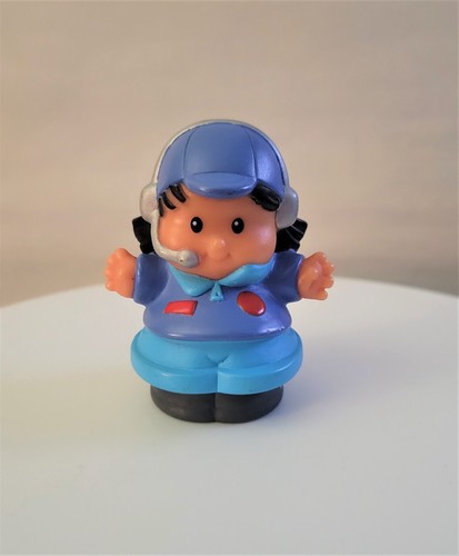 Fisher Price Little People Airplane Helicopter Pilot Girl Figure Blue ...