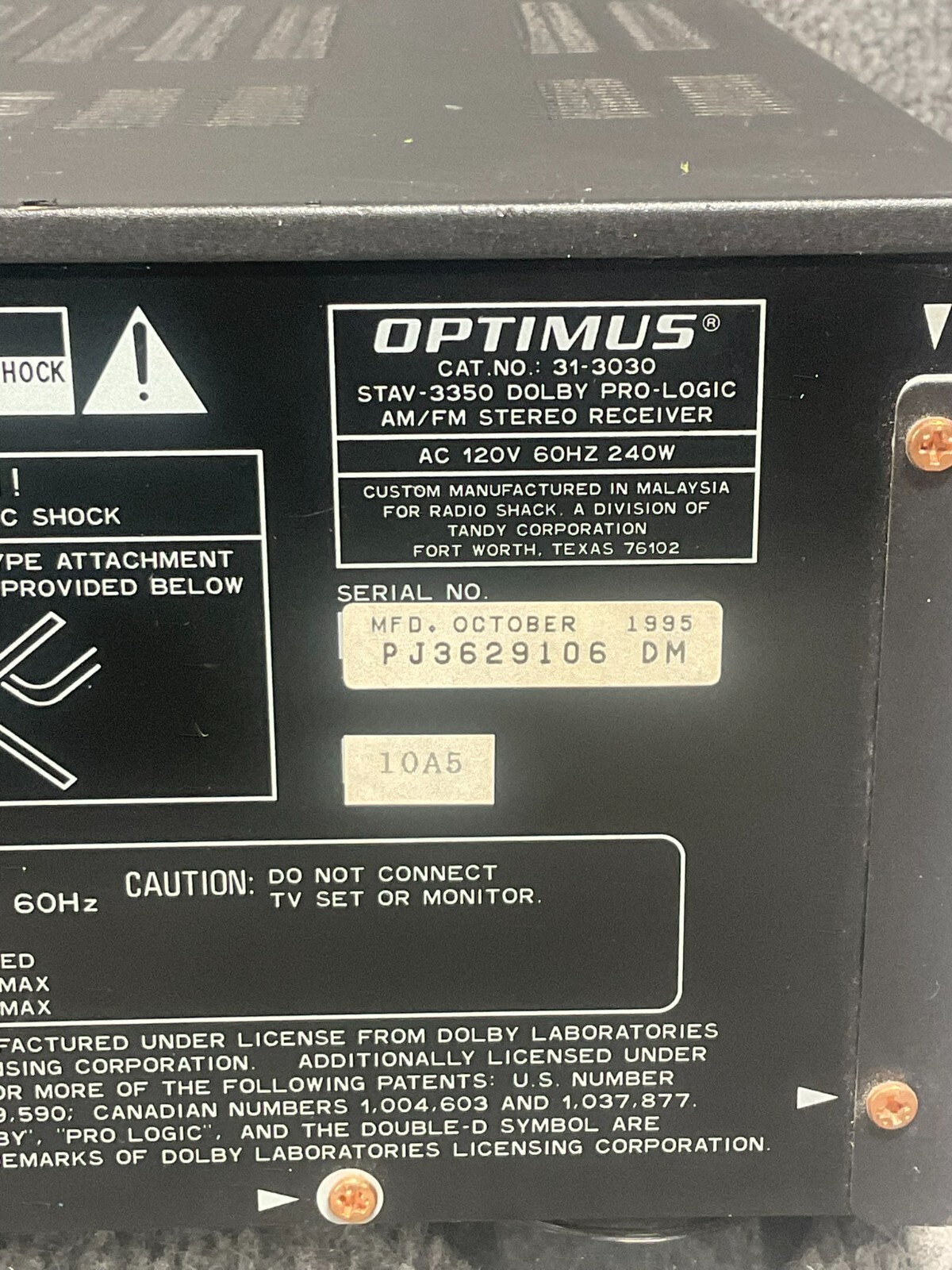 Optimus Stav-3350 Professional Series Digital Synthesized Stereo ...